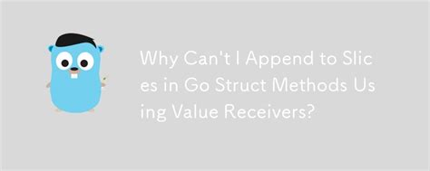 為什麼我無法使用值接收器附加到 go struct 方法中的切片？ golang php中文網