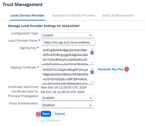 Set Up Trust Between Identity Authentication And SAP Business Technology Platform Neo