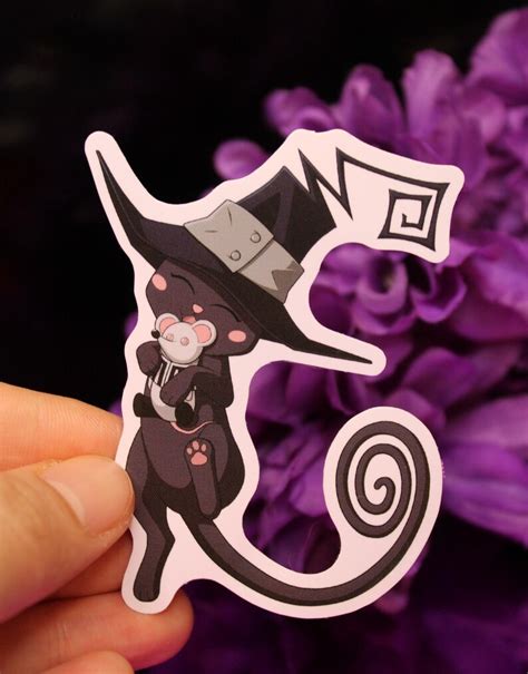 Black Cat In Hat Glossy Vinyl Sticker Waterproof Tear Resistant