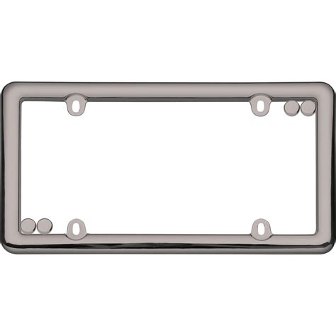 Nouveau License Plate Frame Black Chrome Elegant Styling