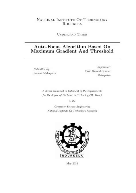 Pdf Auto Focus Algorithm Based On Maximum Gradient And Threshold