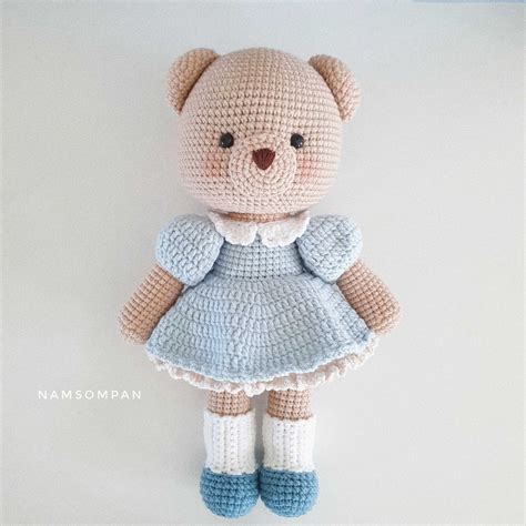 แพทเทิร์น หมี ตุ๊กตาถักโครเชต์ ไหมพรม Digital Download Pdf Line Shopping