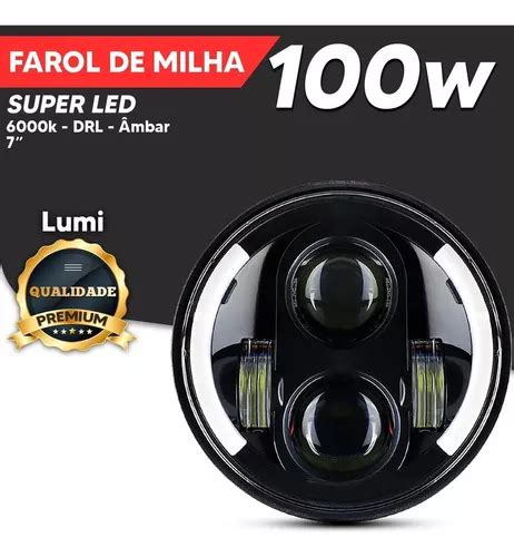 Farol De Led Projetor 7 Polegadas Angel Eye Drl Função Seta Parcelamento Sem Juros