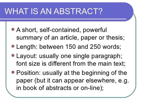 How To Write An Abstract