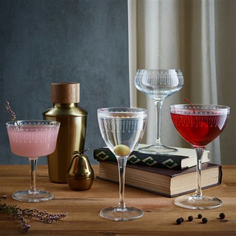 Gin Cocktail Glass 755 Cl Novecento Art Deco Bormioli Rocco