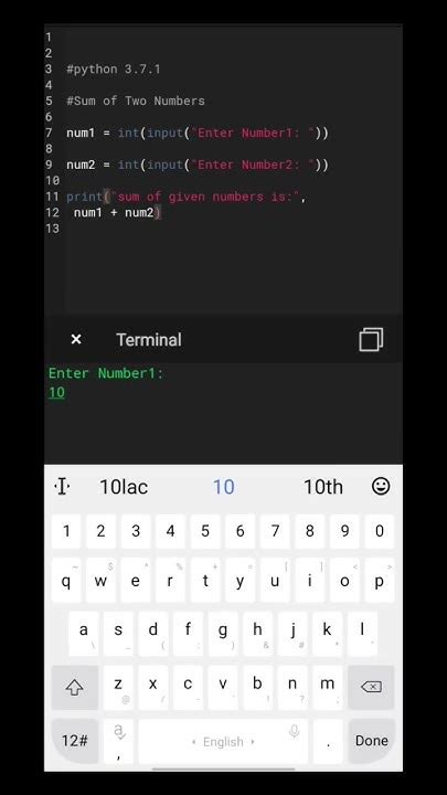3 Write A Program To Find The Sum Of Two Numbers Python Coding Youtube