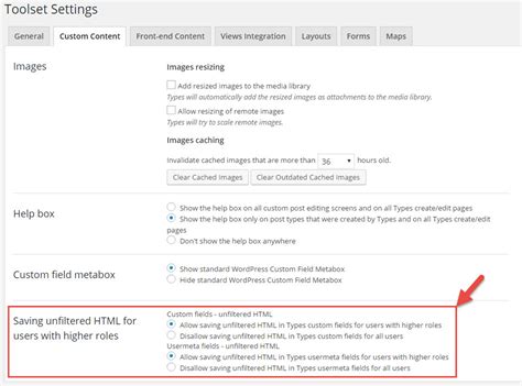 Limitations On HTML Content In Post Fields In WordPress Toolset