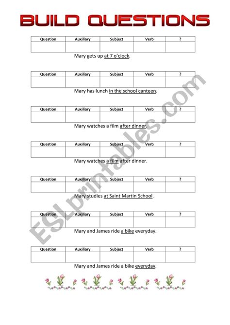How To Build Question ESL Worksheet By Nani Pappi