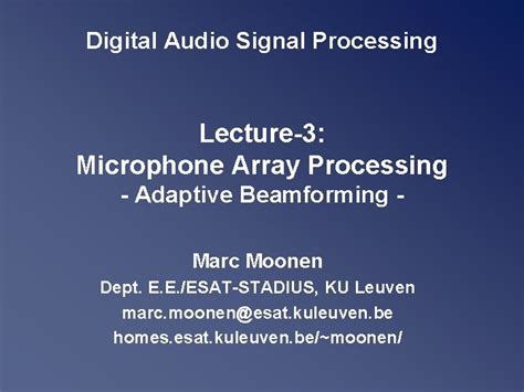 Digital Audio Signal Processing Lecture3 Microphone Array Processing