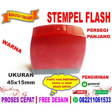 Jual STEMPEL FLASH WARNA PERSEGI PANJANG UKURAN MMx MM Shopee Indonesia