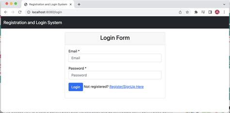 Registration Login Example Using Spring Boot Spring Security Spring
