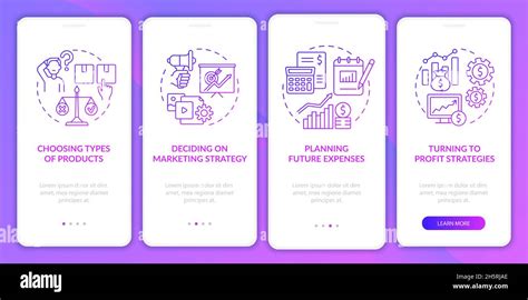 Business Model Gradient Onboarding Mobile App Page Screen Stock Vector