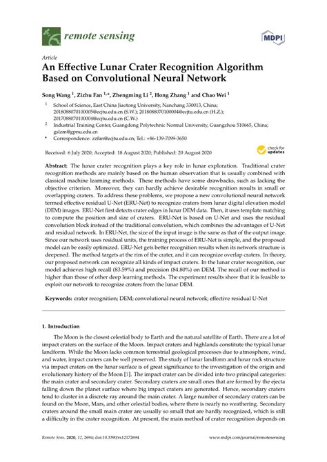 pdf an effective lunar crater recognition algorithm based on
