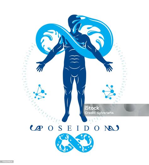 근육 질의 인간 성격 및 무한의 상징의 벡터 그래픽 일러스트 레이 션 물 파도에서 만들었습니다 인간의 활동에 대 한 가장 중요