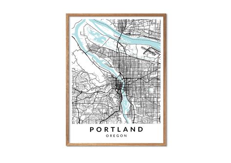 Printable Map Of Oregon Cities Vintage Oregon City Oregon Map Poster