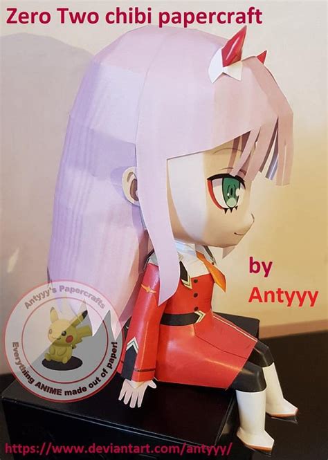 Zero Two Darling In The Franxx Chibi Built Papercraft By Antyyy Antyyys Papercrafts R