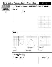 Solve Quadratics By Graphing Find Roots Intercepts And Vertex Course Hero