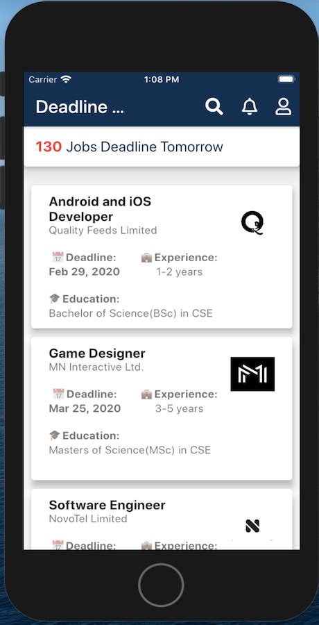 Qjobs Flutter Job Portal Ui Template Kit By Codesolutions101 Codecanyon