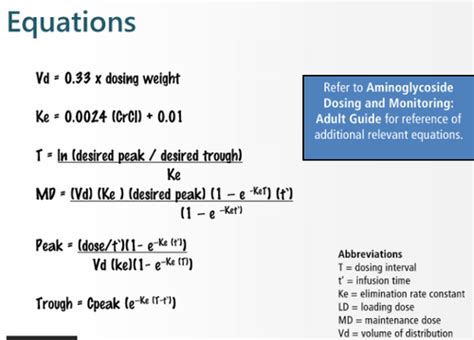 Aminoglycoside Dosing Flashcards Quizlet