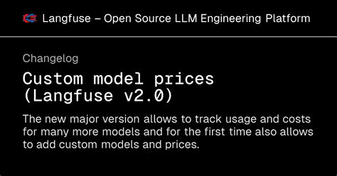 custom model prices langfuse v2 0 langfuse
