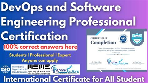 Devops And Software Engineering Professional Certification Youtube