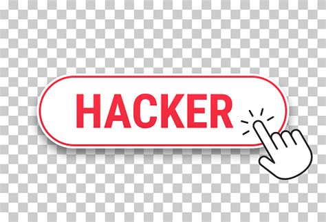 hacker 3d click web button with hand cursor on blank background stok