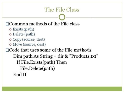 Files And Streams Objectives Learn About The Classes