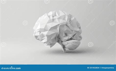 Abstract Geometric Brain On Minimalist Background Stock Illustration Illustration Of