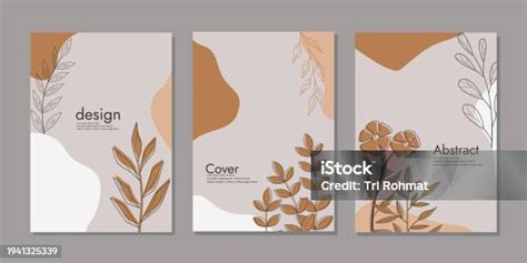 Botanical 표지 벡터 세트입니다 손으로 그린 템플릿 나뭇잎과 종이에 대 한 라인 아트 배경 추상적 인 모양의 단풍 라인 아트 그리기 인쇄 표지 벽지 천연 벽 예술을