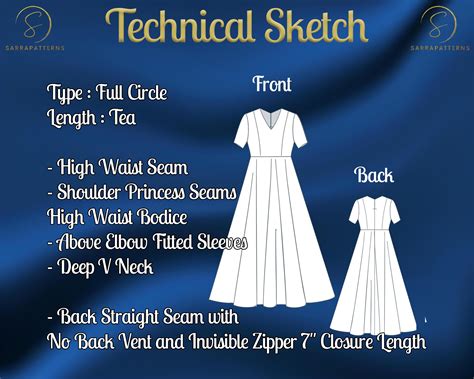 Pdf Digital Sewing Pattern For Marie Tea Dress Full Circle Dress