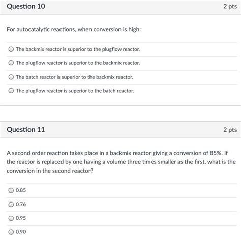 Solved Question 10 2 Pts For Autocatalytic Reactions When