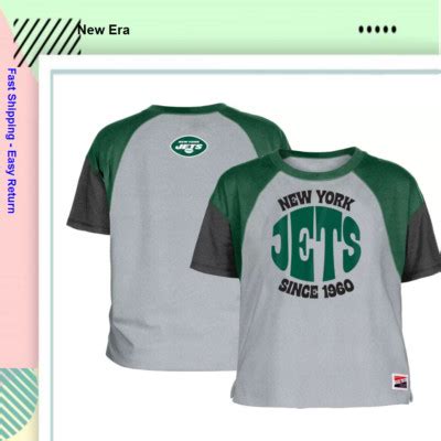 New Era Womens New York Jets Color Block T Shirt Grey Xl Ebay