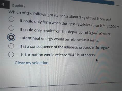 Solved 2 ﻿pointsWhich of the following statements about 3kg | Chegg.com