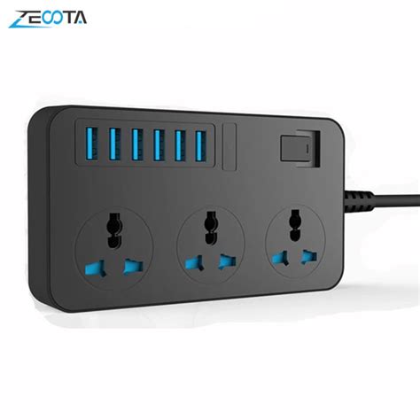 【41702198】power Strip Smart Usb Socket Adapter Protector 3 Way Ac