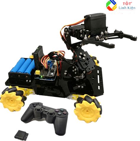 arm 4dof car mecanum robot bộ xe mecanum cánh tay robot 4 bậc arduin