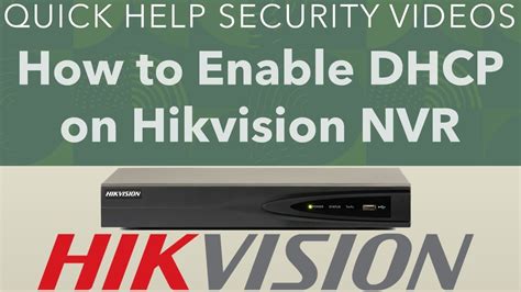 Hikvision NVR How To Enable DHCP YouTube