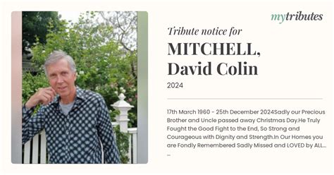Mitchell David Colin Tributes Geelong My Tributes