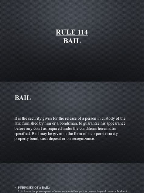 Criminal Procedure Rule 114 Pdf Bail Burden Of Proof Law
