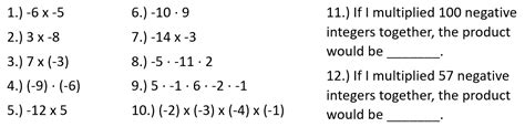 Multiplying Integers Notes Math In Demand Multiplying Integers Notes Math In Demand