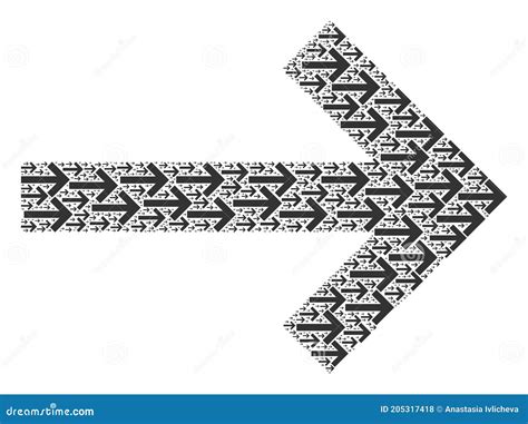 right arrow recursive collage of itself icons stock vector