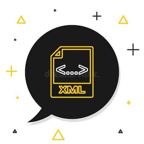 Line Xml File Document Download Xml Button Icon Isolated On White