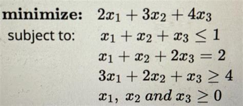 Solved Minimize Subject To