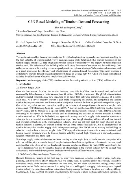 Pdf Cpn Based Modeling Of Tourism Demand Forecasting