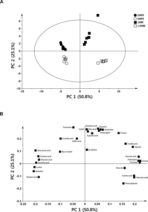 principal component analysis pca of the metabolomes derived from in