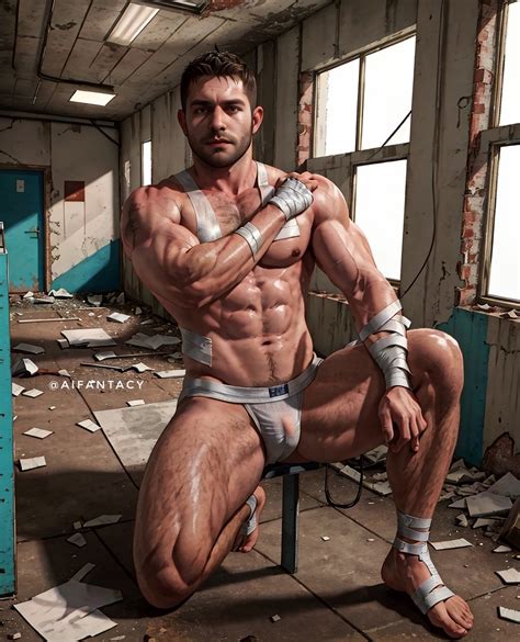 Rule 34 1boy 1male Abs Ai Generated Bara Beard Biceps Bulge Capcom