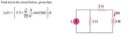 solved find i t in the circuit below given that 2Ω