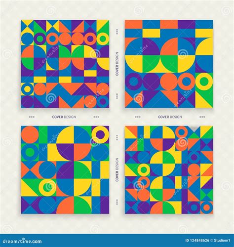 Cover Design Template For Advertising Abstract Colorful Geometric Design Pattern Can Be Used