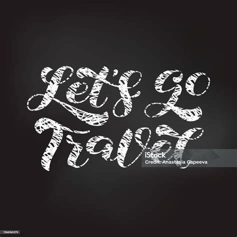 여행 브러쉬 레터링을 합시다 카드 또는 포스터에 대한 벡터 스톡 일러스트레이션 관광에 대한 스톡 벡터 아트 및 기타 이미지 관광 관광객 낱말 Istock