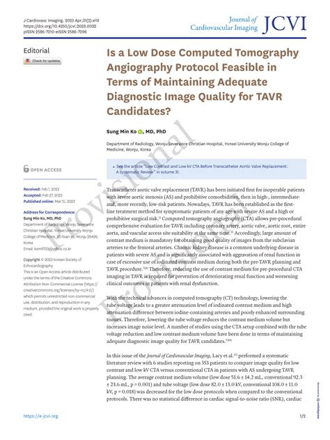 Pdf Is A Low Dose Computed Tomography Angiography Protocol Feasible
