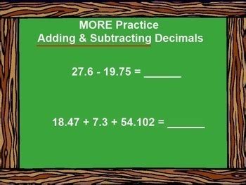 Adding And Subtracting Decimals Smartboard Lesson TpT